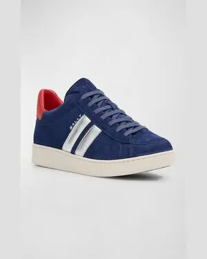Bally Tyger Suede Low-top Sneakers - Marine/silve/candyre