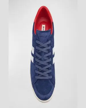 Bally Tyger Suede Low-top Sneakers - Marine/silve/candyre