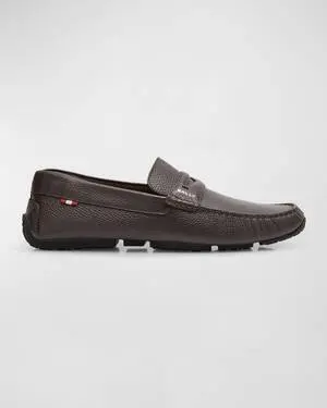 Bally Bally Palven Grained Leather Drivers - Ebano
