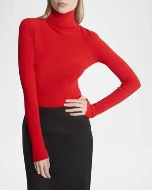 Proenza Schouler Fox Rib-knit Turtleneck Top - Red