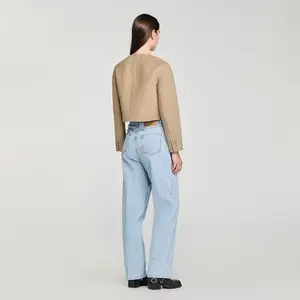 Sandro Cropped Double-breasted Jacket - Beige