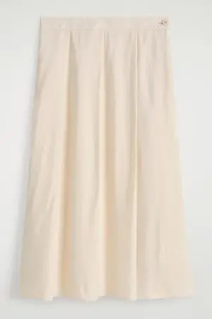 Cos Pleated A-line Midi Skirt - Beige