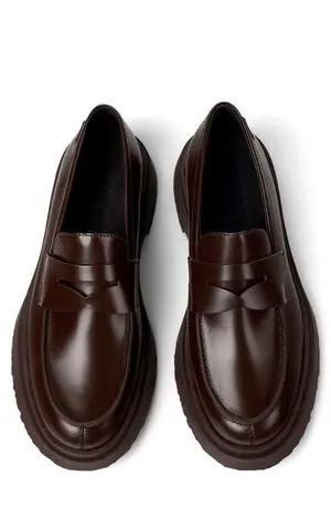 Camper Walden Apron Toe Penny Loafer - Dark Brown