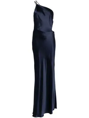 Michelle Mason Asymmetrical Silk Gown - Blue