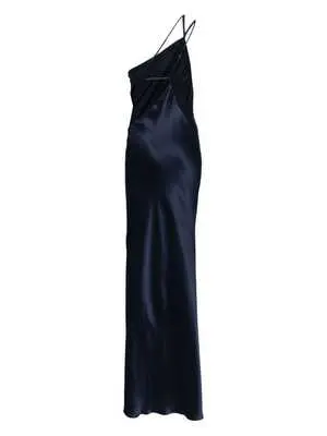 Michelle Mason Asymmetrical Silk Gown - Blue