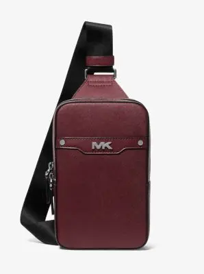 Michael Kors Rivington Leather Sling Pack In Red - 80% Off