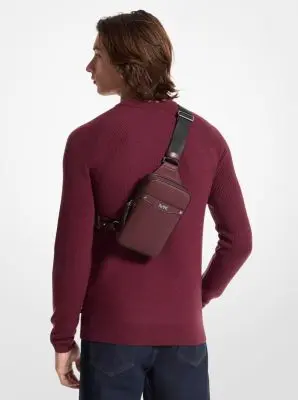 Michael Kors Rivington Leather Sling Pack In Red - 80% Off