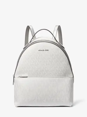 Michael Kors Sheila Medium Logo Backpack In Silver - 80% Off  display picture 1
