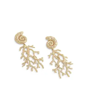 ANABEL ARAM Shell Drop Earrings - Gold