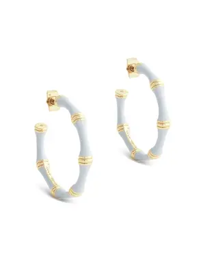 ANABEL ARAM Enamel Bamboo Hoop Earrings