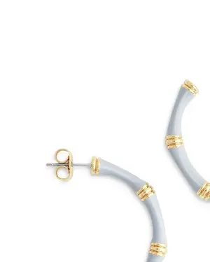 ANABEL ARAM Enamel Bamboo Hoop Earrings