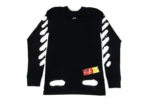 Off-White Incomplete Spray Paint Long Sleeve Tee Shirt
