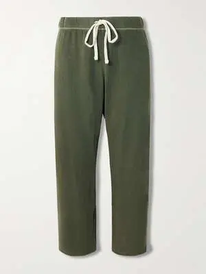 JAMES PERSE Cropped French Cotton-terry Sweatpants