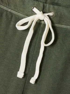 JAMES PERSE Cropped French Cotton-terry Sweatpants