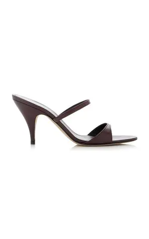 THE ROW Vika Leather Sandals - Burgundy