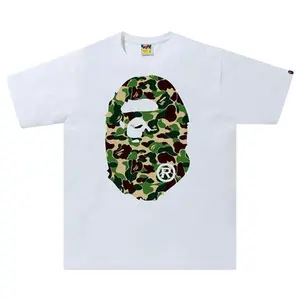 A BATHING APE Abc Camo Big Ape Head Tee /green - White