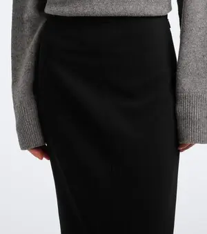 THE ROW Matias Wool-blend Midi Skirt