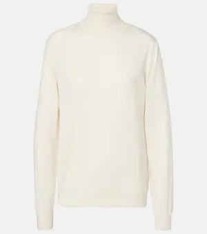 THE ROW Heva Wool Jersey Turtleneck Sweater - White