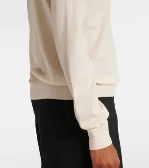 THE ROW Heva Wool Jersey Turtleneck Sweater - White