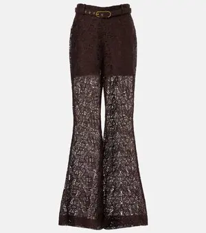 Zimmermann Lace Flared Trousers - Brown