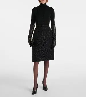 THE ROW Corinna Lamé Pencil Skirt