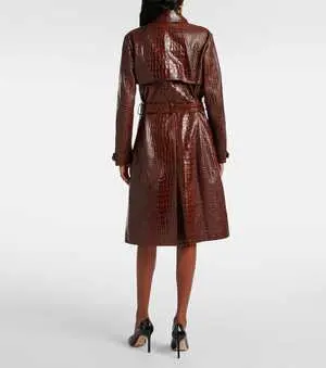 TOM FORD Croc-effect Leather Trench Coat
