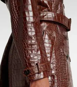 TOM FORD Croc-effect Leather Trench Coat