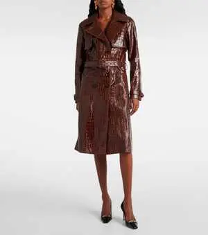 TOM FORD Croc-effect Leather Trench Coat