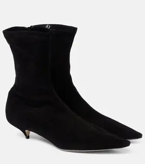THE ROW The Row Liisa Suede Ankle Boots Black