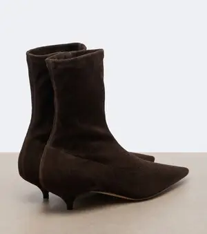 THE ROW Liisa Suede Ankle Boots - Brown