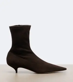 THE ROW Liisa Suede Ankle Boots - Brown