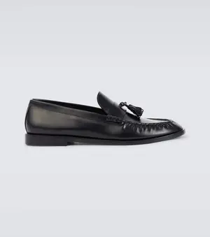THE ROW Polished Leather Loafers - Black