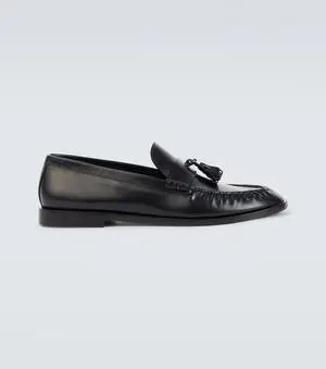 THE ROW Polished Leather Loafers - Black