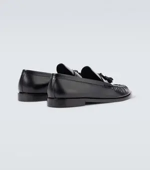 THE ROW Polished Leather Loafers - Black