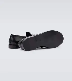 THE ROW Polished Leather Loafers - Black