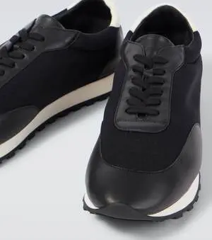 THE ROW Owen Leather-trimmed Sneakers