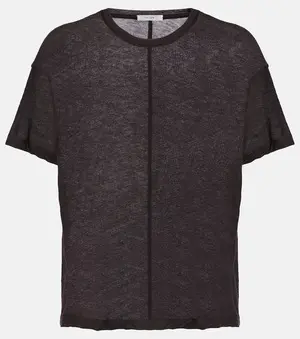 THE ROW Lila Cashmere Jersey Top - Brown