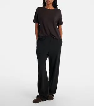 THE ROW Lila Cashmere Jersey Top - Brown