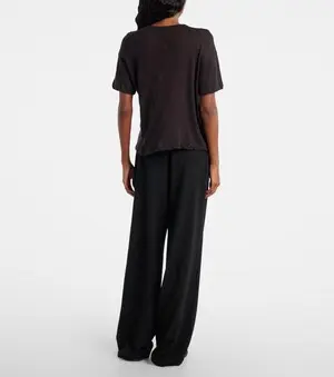 THE ROW Lila Cashmere Jersey Top - Brown