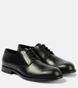 THE ROW Novus Leather Derby Shoes - Black