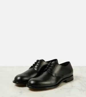 THE ROW Novus Leather Derby Shoes - Black