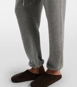 THE ROW Teo Cashmere And Cotton Sweatpants - Grey