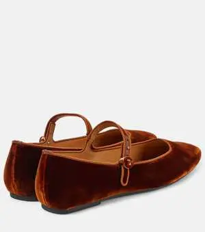 TOD'S Velvet Mary Jane Flats