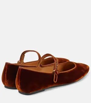 TOD'S Velvet Mary Jane Flats