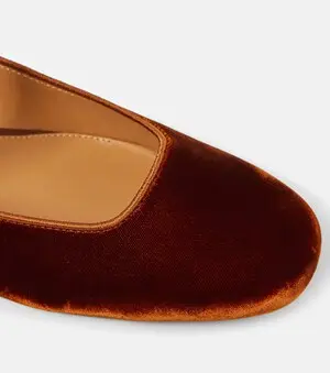 TOD'S Velvet Mary Jane Flats