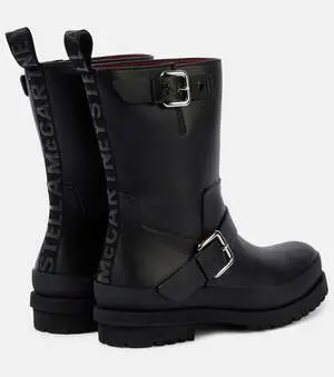Stella McCartney Trace Faux Leather Biker Boots - Black