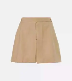 AMI Paris Wool Gabardine Mini Skirt - Beige