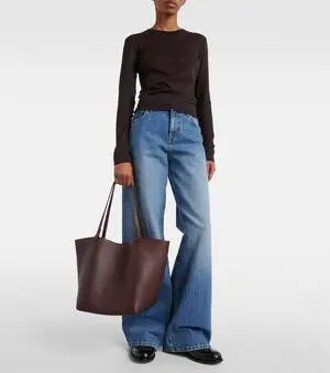 THE ROW Park Three Leather Tote Bag - Brown