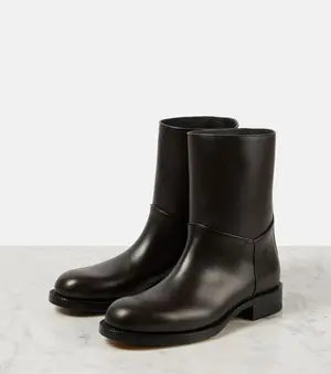 THE ROW Nobilis Leather Ankle Boots