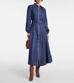 Ralph Lauren Polo Paisley Silk Midi Dress